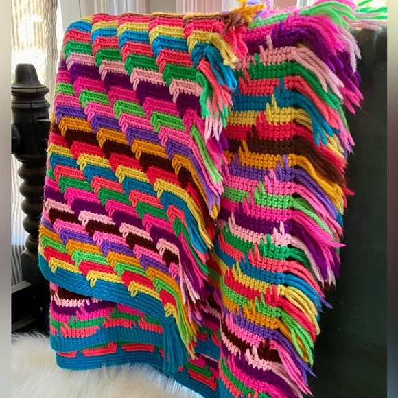 Bedding | Hand Made Afghan Crochet Blanket | Poshmark